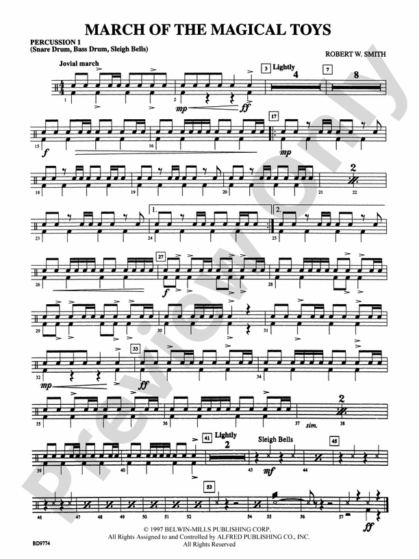 March of the Magical Toys: 1st Percussion: 1st Percussion Part ...