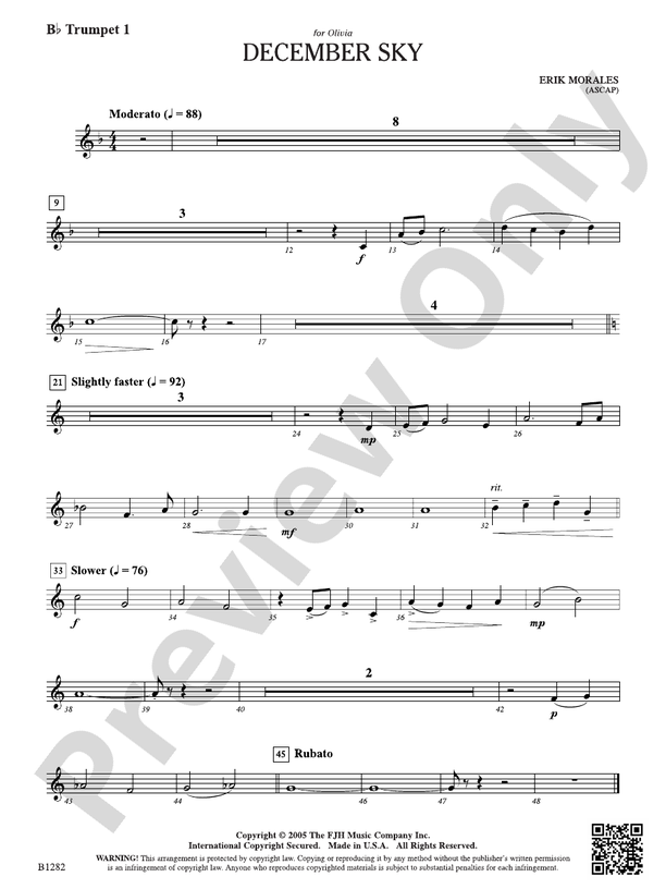 December Sky: B-flat Trumpet 1: B-flat Trumpet 1 Part: Erik Morales ...