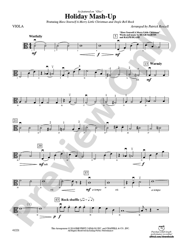 Holiday Mash-Up: Viola: Viola Part - Digital Sheet Music Download
