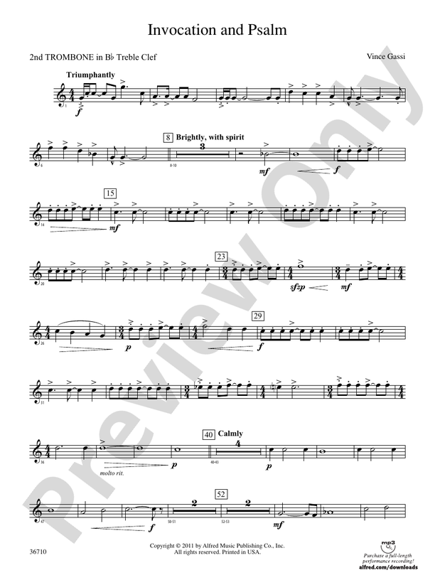 Invocation and Psalm: (wp) 2nd B-flat Trombone T.C.: (wp) 2nd B-flat ...