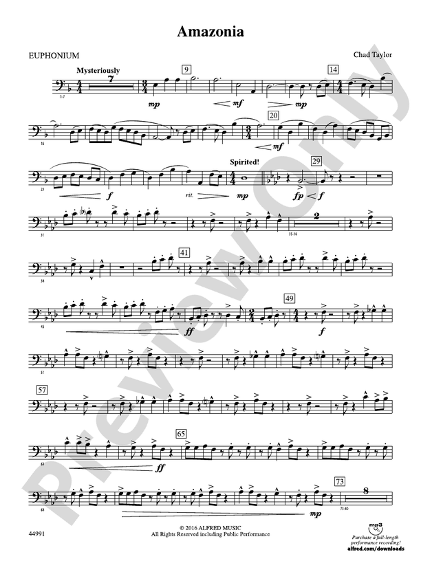 Amazonia: Baritone B.C.: Baritone B.C. Part - Digital Sheet Music Download