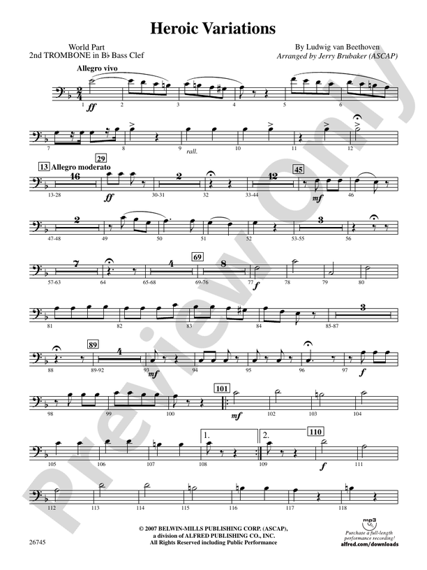 Heroic Variations: (wp) 2nd B-flat Trombone B.C.: (wp) 2nd B-flat ...