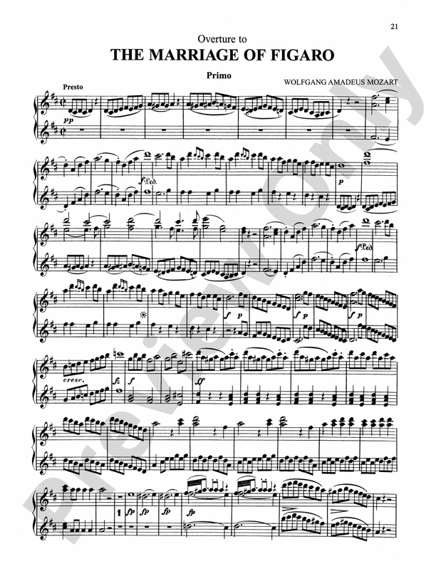 Mozart: Opera Overtures (Arrangements): The Marriage of Figaro Part - Digital Sheet Music Download