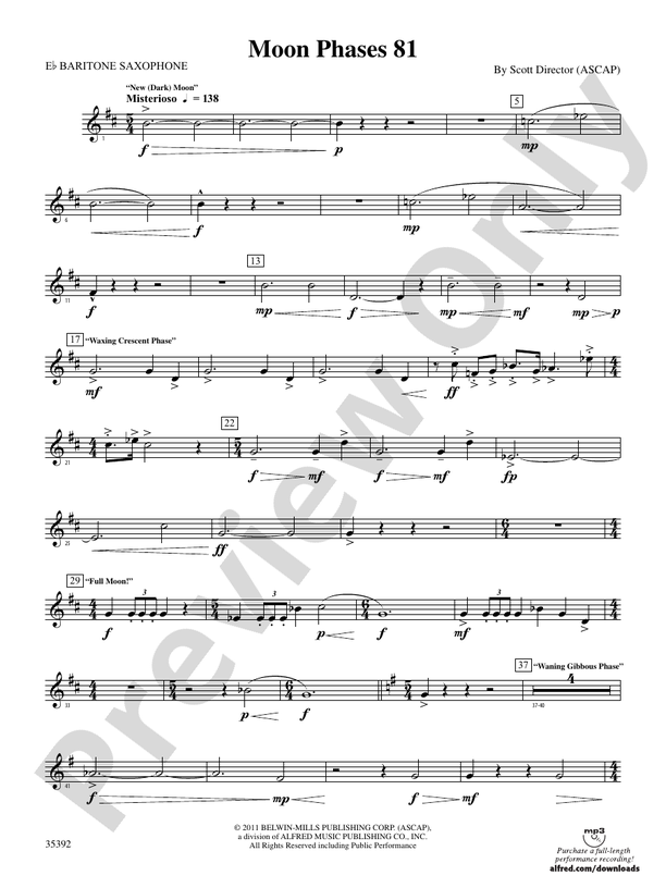 Moon Phases 81: E-flat Baritone Saxophone: E-flat Baritone Saxophone Part - Digital Sheet Music ...