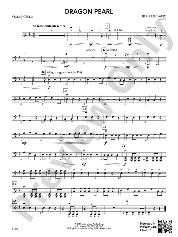 Dragon Pearl: Cello: Cello Part - Digital Sheet Music Download