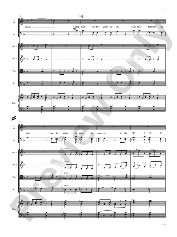 Welcome, Spring: Score: Choir Score - Digital Sheet Music Download