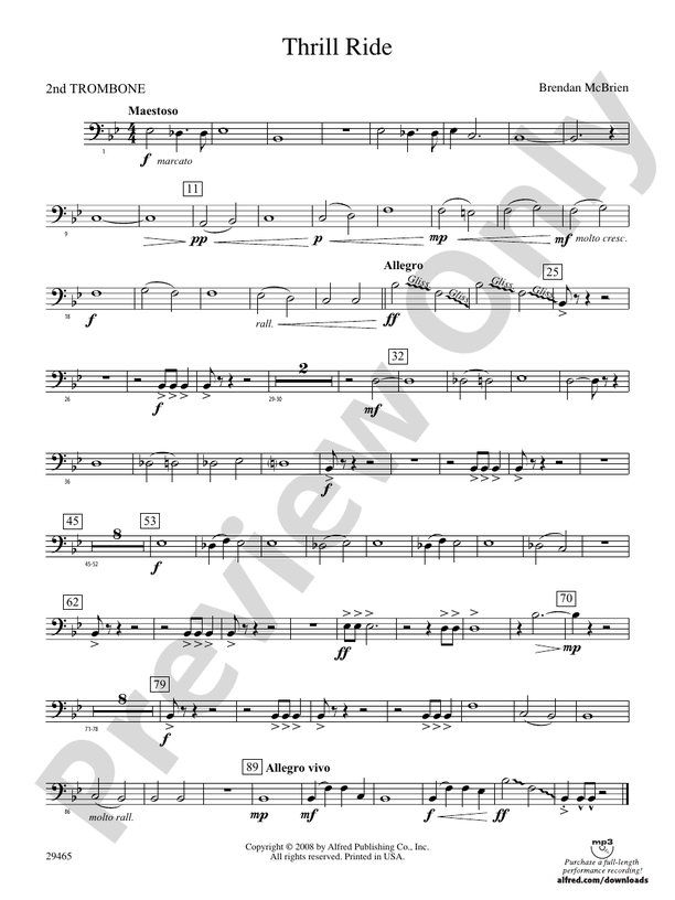 Thrill Ride: 2nd Trombone: 2nd Trombone Part - Digital Sheet Music Download