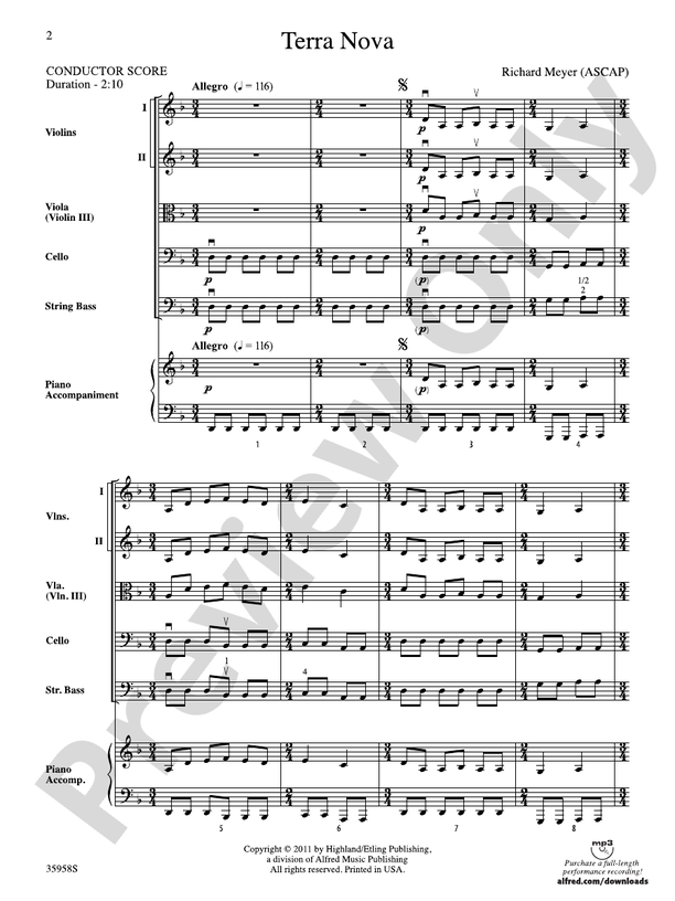 Terra Nova: Score: String Orchestra Score - Digital Sheet Music Download