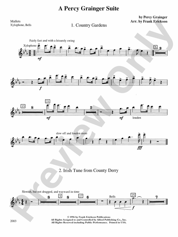 A Percy Grainger Suite: Mallets: Mallets Part - Digital Sheet Music ...