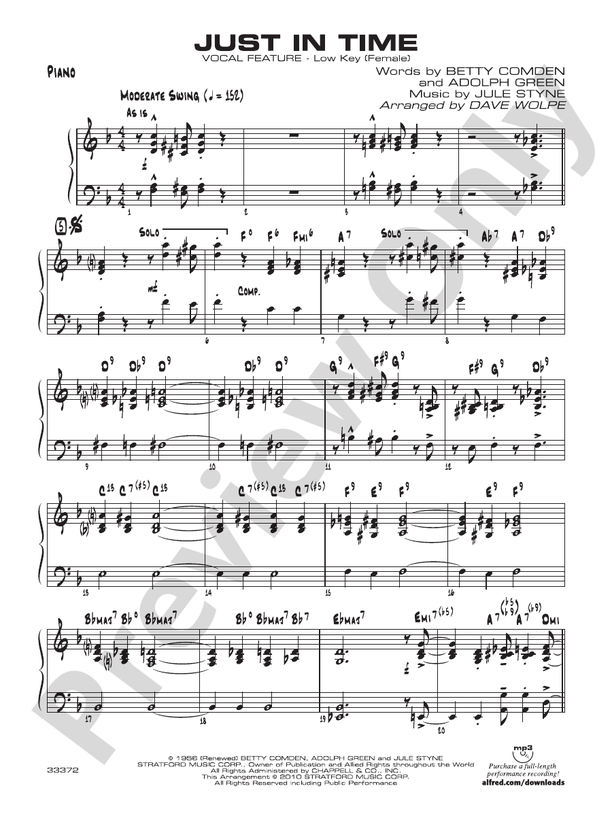 Just in Time: Piano Accompaniment: Piano Accompaniment Part - Digital ...