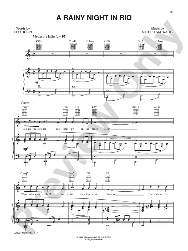 A Rainy Night in Rio (from "Merrie Melodies & Looney Tunes"): Piano ...