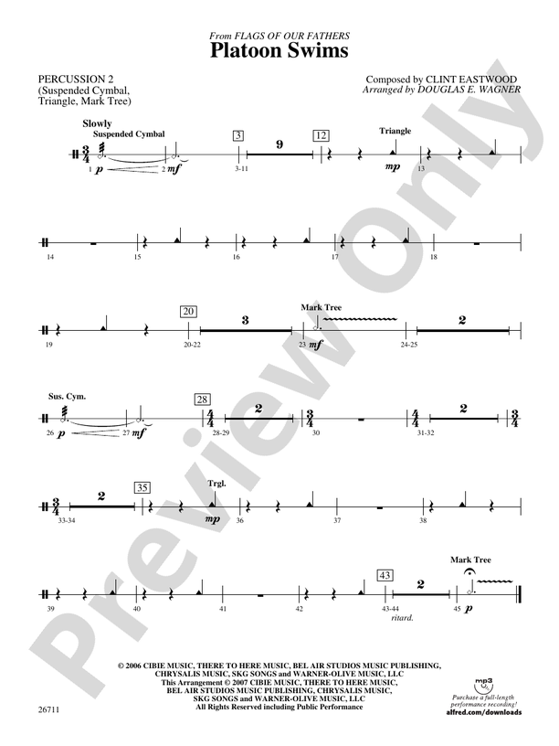Platoon Swims: 2nd Percussion: 2nd Percussion Part - Digital Sheet ...