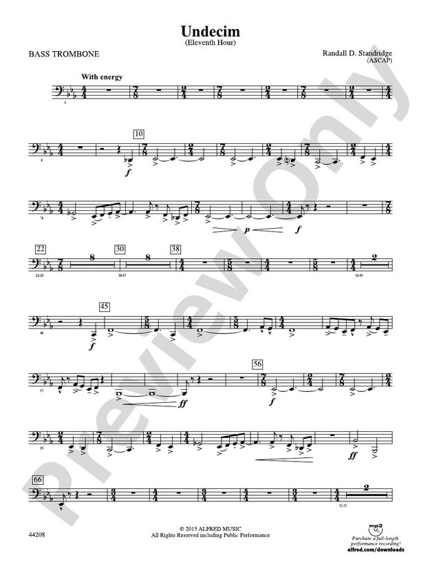 Undecim: 3rd Trombone: 3rd Trombone Part - Digital Sheet Music Download