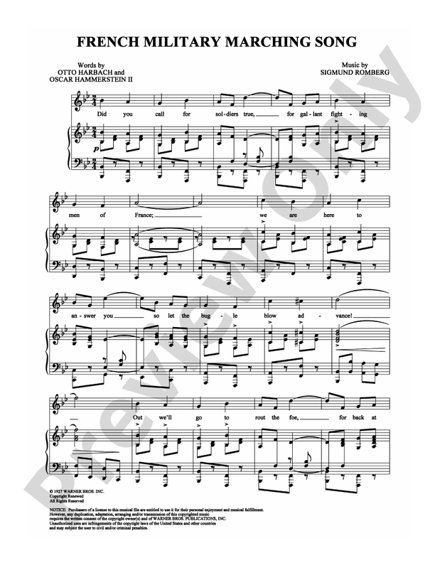 French Military Marching Song: Piano/Vocal/Chords: Sigmund Romberg ...