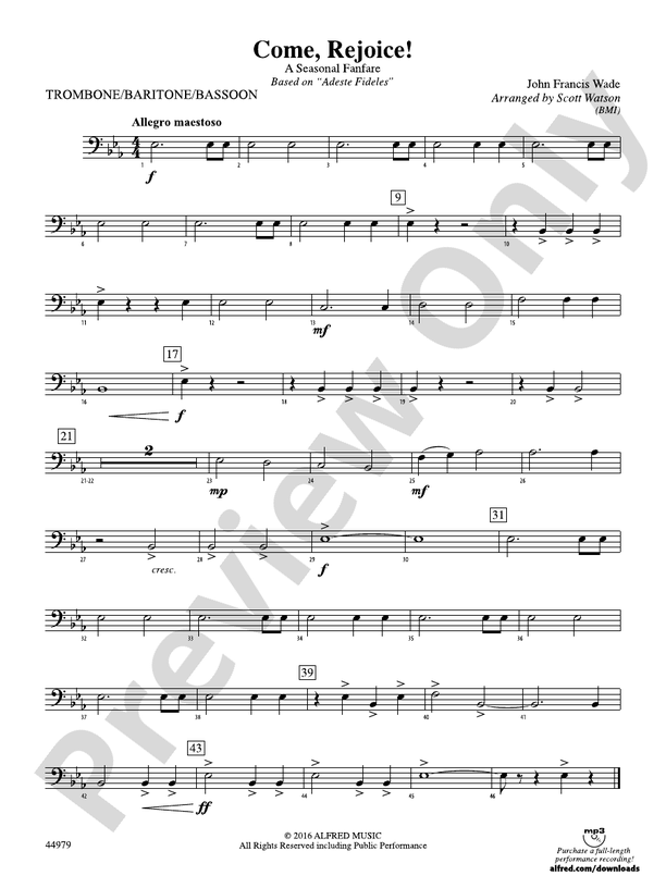 Come, Rejoice!: 1st Trombone: 1st Trombone Part - Digital Sheet Music ...