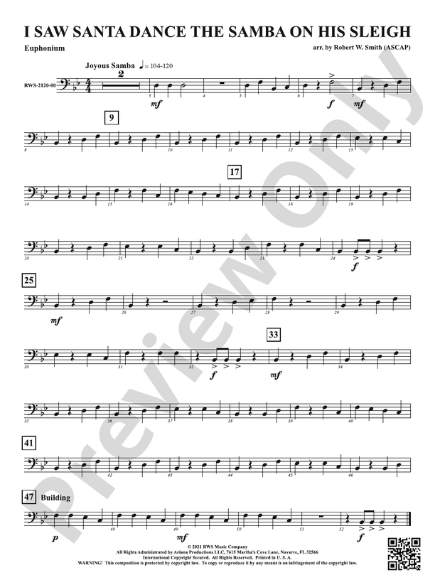 I Saw Santa Dance the Samba on His Sleigh: Baritone B.C.: Baritone B.C ...