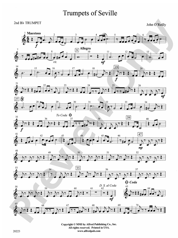 Trumpets of Seville: 2nd B-flat Trumpet: 2nd B-flat Trumpet Part - Digital Sheet Music Download