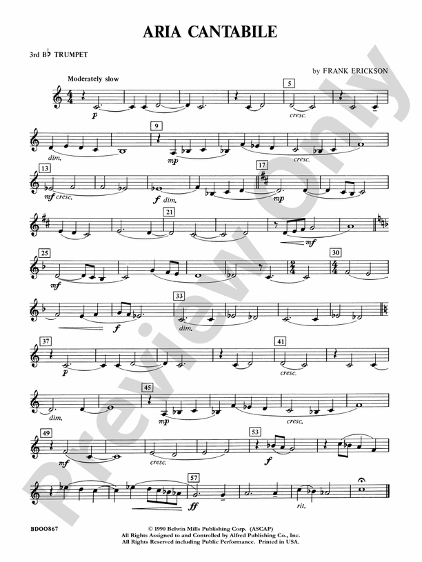Aria Cantabile: 3rd B-flat Trumpet: 3rd B-flat Trumpet Part - Digital Sheet Music Download