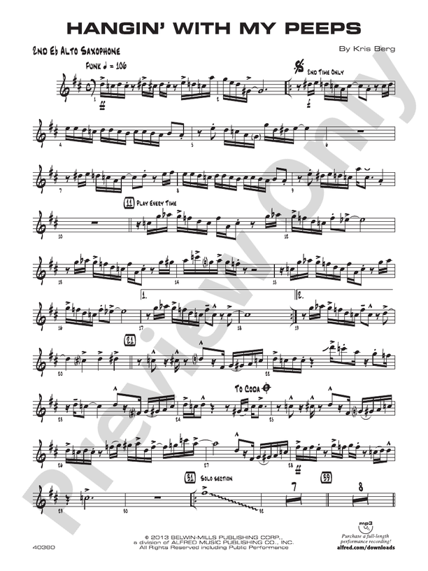 Hangin' with My Peeps: 2nd E-flat Alto Saxophone: 2nd E-flat Alto ...