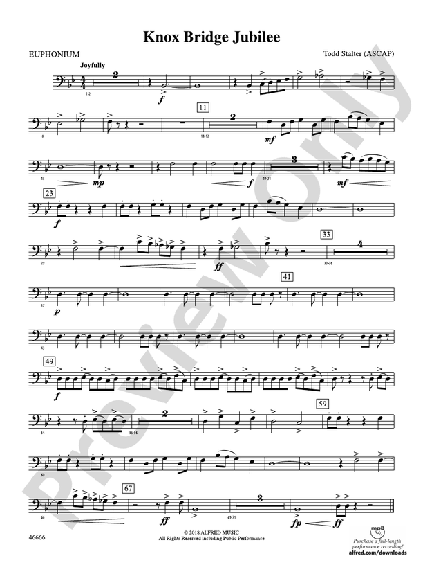 Knox Bridge Jubilee: Baritone B.C.: Baritone B.C. Part - Digital Sheet ...