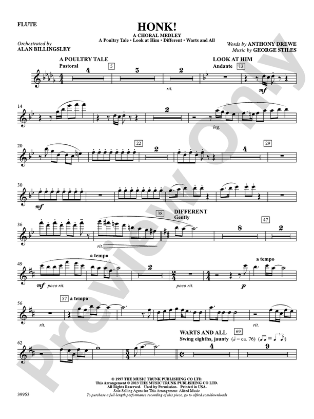 Honk!: Flute: Flute Part - Digital Sheet Music Download