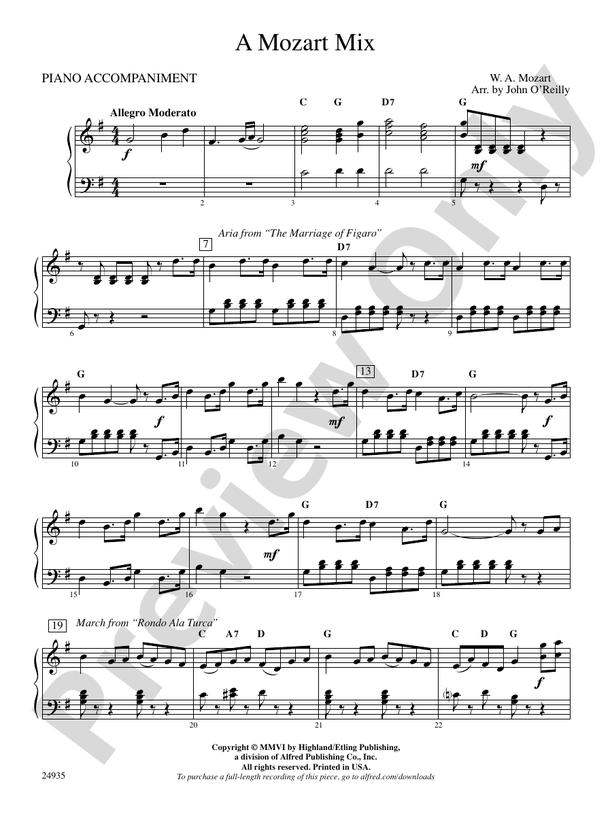 A Mozart Mix: Piano Accompaniment: Piano Accompaniment Part - Digital ...