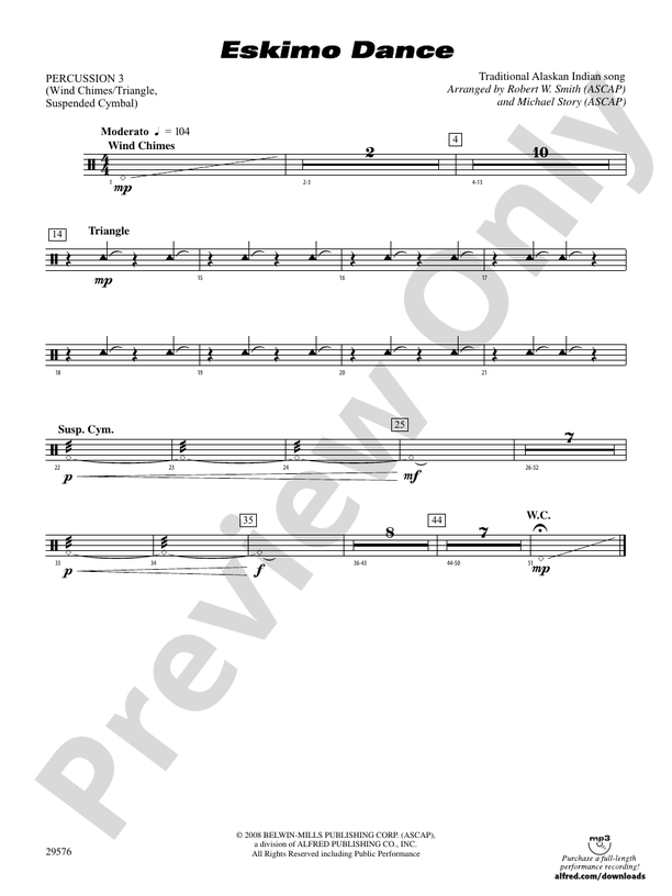 Eskimo Dance: 3rd Percussion: 3rd Percussion Part - Digital Sheet Music Download