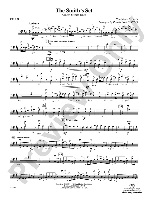 The Smith's Set: Cello: Cello Part - Digital Sheet Music Download