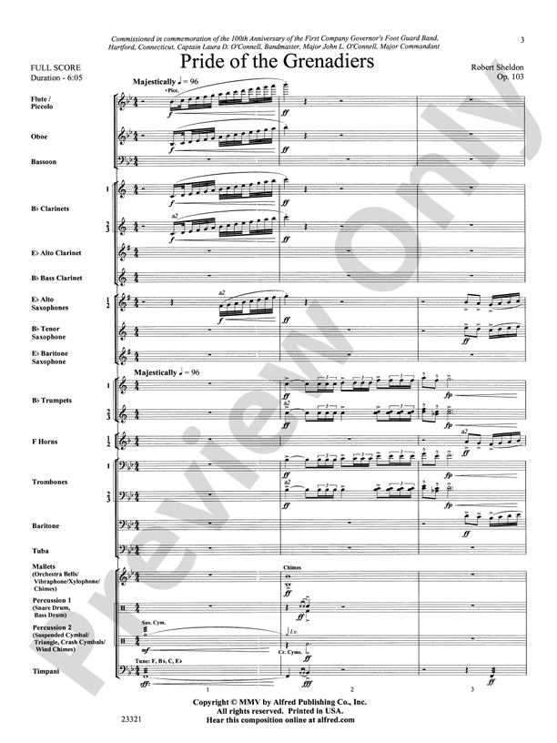 Pride of the Grenadiers: Concert Band Conductor Score & Parts: Robert Sheldon - Digital Sheet ...
