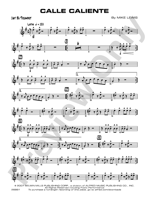 Calle Caliente: 1st B-flat Trumpet: 1st B-flat Trumpet Part - Digital ...