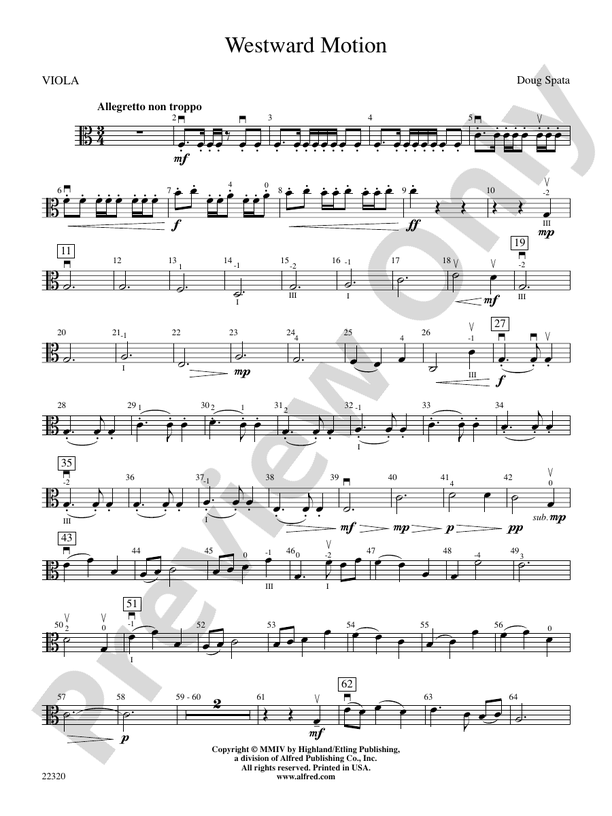 Westward Motion: Viola: Viola Part - Digital Sheet Music Download