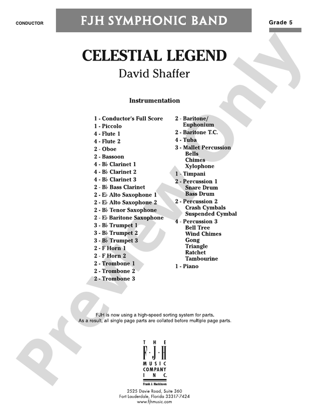 Celestial Legend: Score: Concert Band Score: David Shaffer - Digital ...
