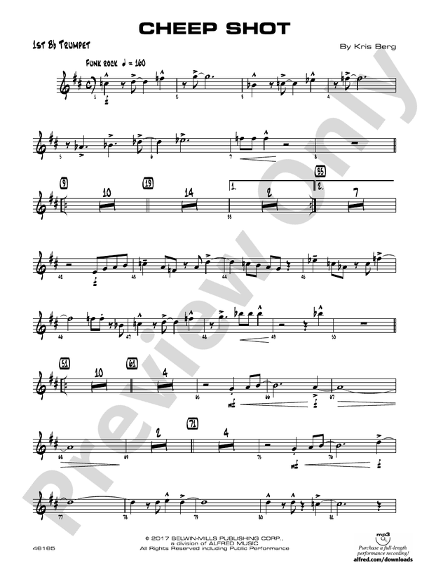 Cheep Shot: 1st B-flat Trumpet: 1st B-flat Trumpet Part - Digital Sheet ...