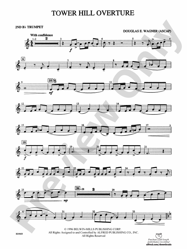 Tower Hill Overture: 2nd B-flat Trumpet: 2nd B-flat Trumpet Part - Digital Sheet Music Download