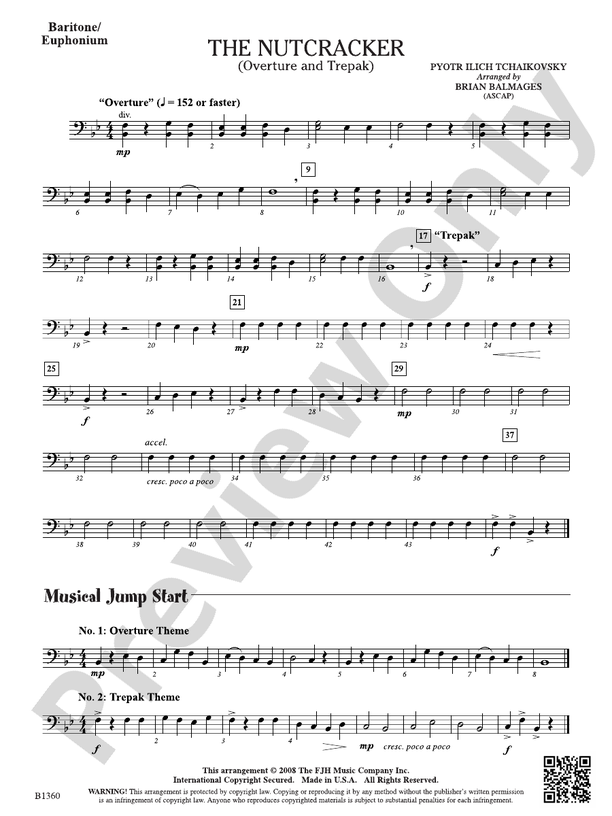 The Nutcracker (Overture and Trepak): Baritone/Euphonium: Baritone/Euphonium Part: Pyotr Ilyich ...