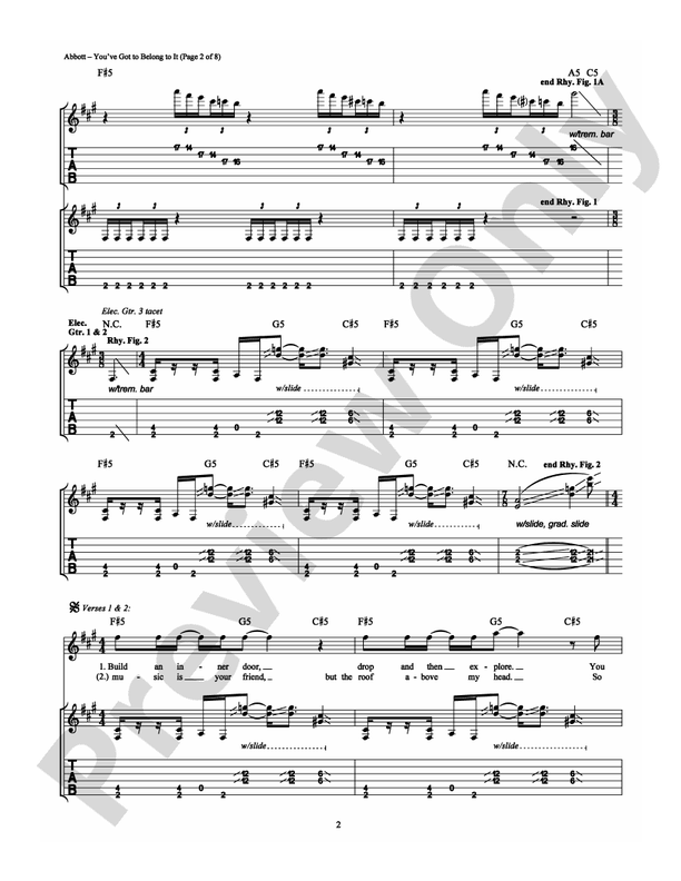 You've Got To Belong To It: Guitar TAB: Pantera - Digital Sheet Music ...