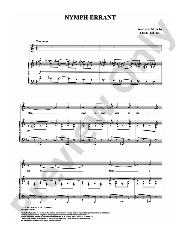 Nymph Errant: Piano/Vocal/Chords: Cole Porter - Digital Sheet Music ...