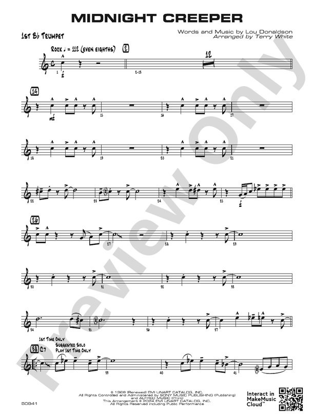 Midnight Creeper: 1st B-flat Trumpet: 1st B-flat Trumpet Part - Digital Sheet Music Download