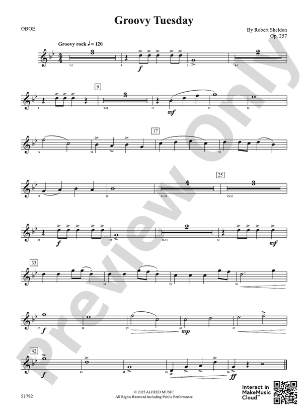 Groovy Tuesday: Oboe: Oboe Part - Digital Sheet Music Download