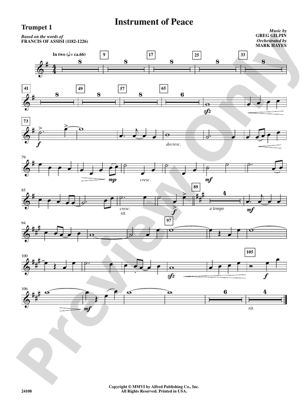 Instrument of Peace: 1st B-flat Trumpet: 1st B-flat Trumpet Part ...