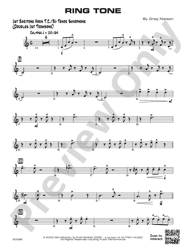 Ring Tone: Baritone T.C.: Baritone T.C. Part - Digital Sheet Music Download
