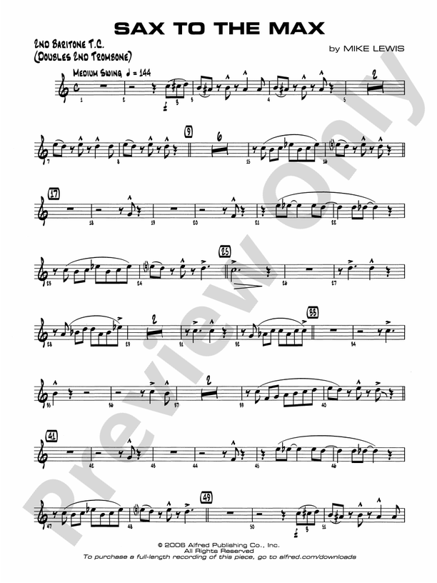 Sax to the Max: 2nd Baritone T.C.: 2nd Baritone T.C. Part - Digital Sheet Music Download