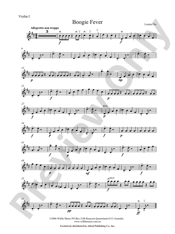 Boogie Fever: 1st Violin: 1st Violin Part - Digital Sheet Music Download