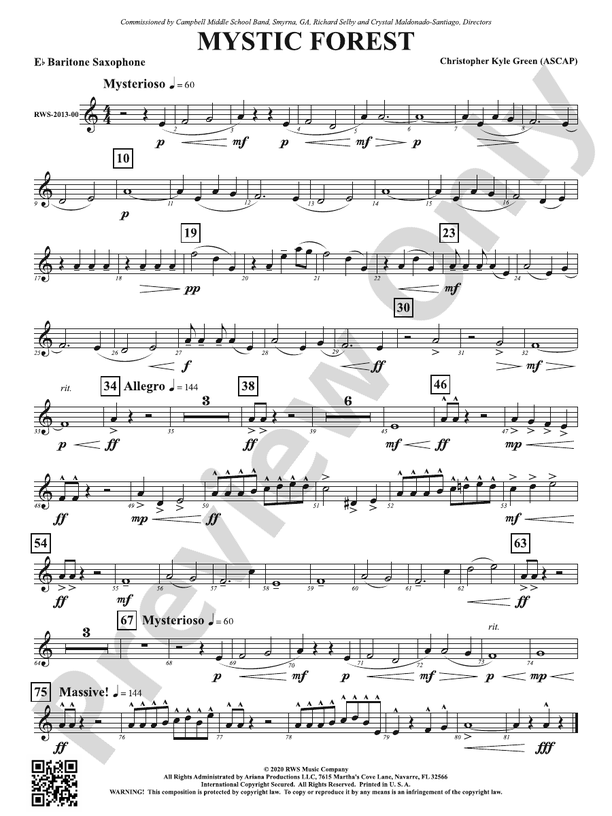 Mystic Forest: E-flat Baritone Saxophone: E-flat Baritone Saxophone ...