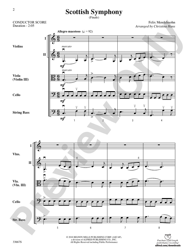 Scottish Symphony: Score: String Orchestra Score - Digital Sheet Music ...