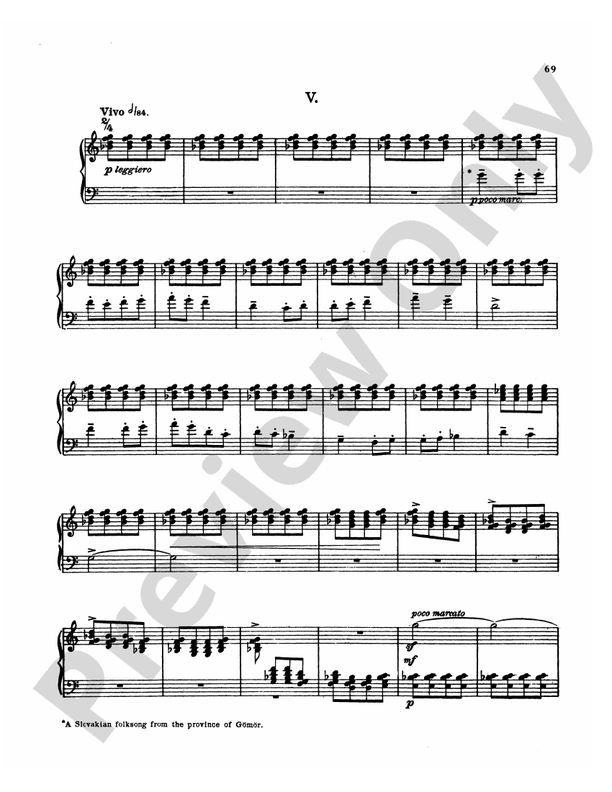 Bartók: Album for Piano: 14 Bagatelles Part - Digital Sheet Music Download