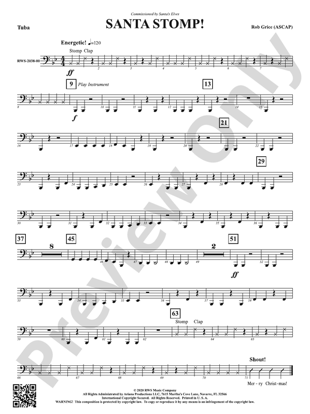 Santa Stomp!: Tuba: Tuba Part: Rob Grice - Digital Sheet Music Download
