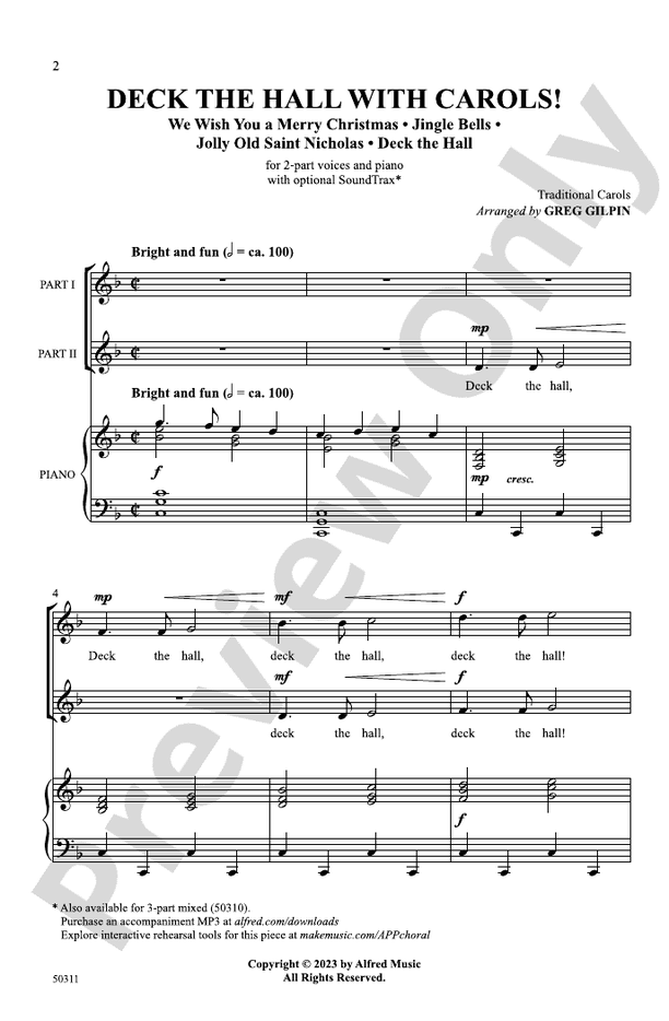 Deck the Hall with Carols!: - Digital Sheet Music Download