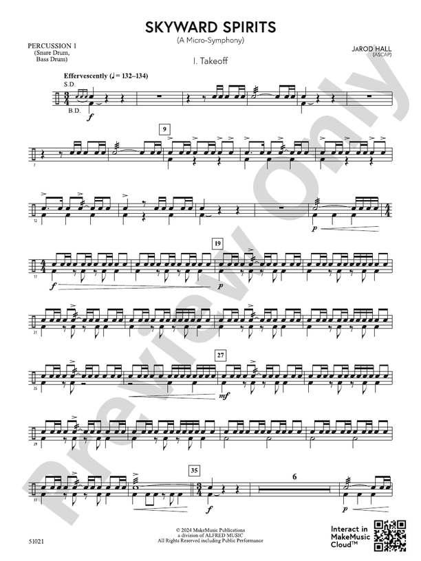 Skyward Spirits: 1st Percussion: 1st Percussion Part - Digital Sheet Music Download