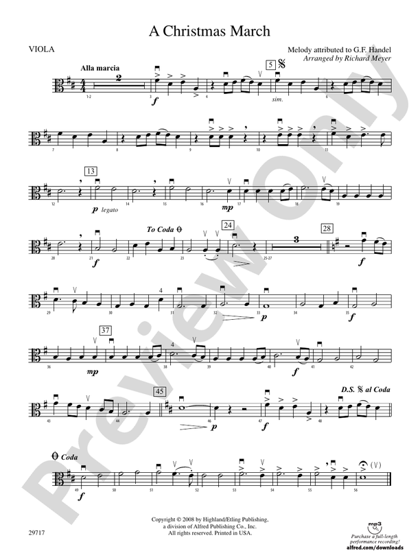 A Christmas March: Viola: Viola Part - Digital Sheet Music Download